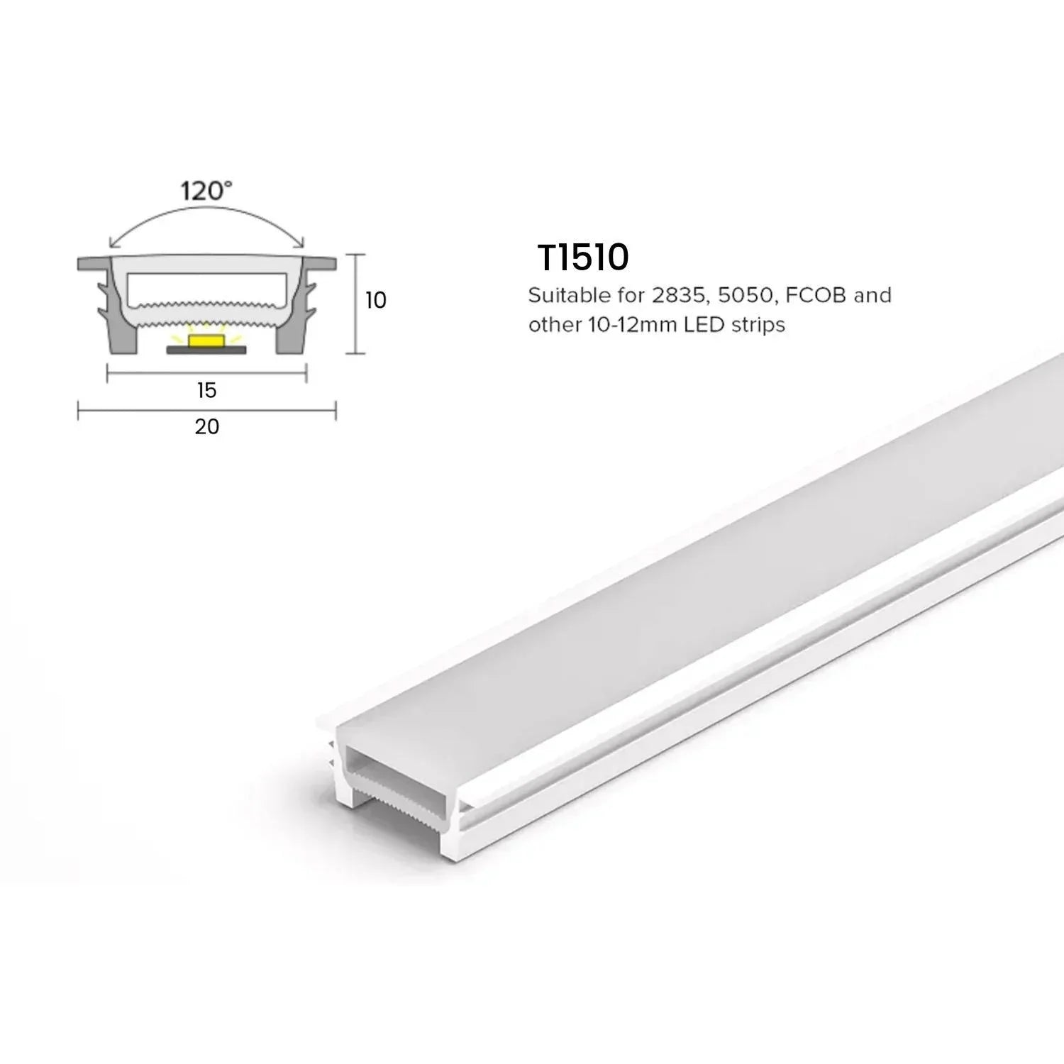 LED Strip Silicone Neon Flex Profile Cover Body Flexible Bendable 15x1 ...